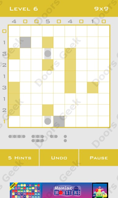 Logic Dots [9x9] Level 6 Solution ~ Doors Geek
